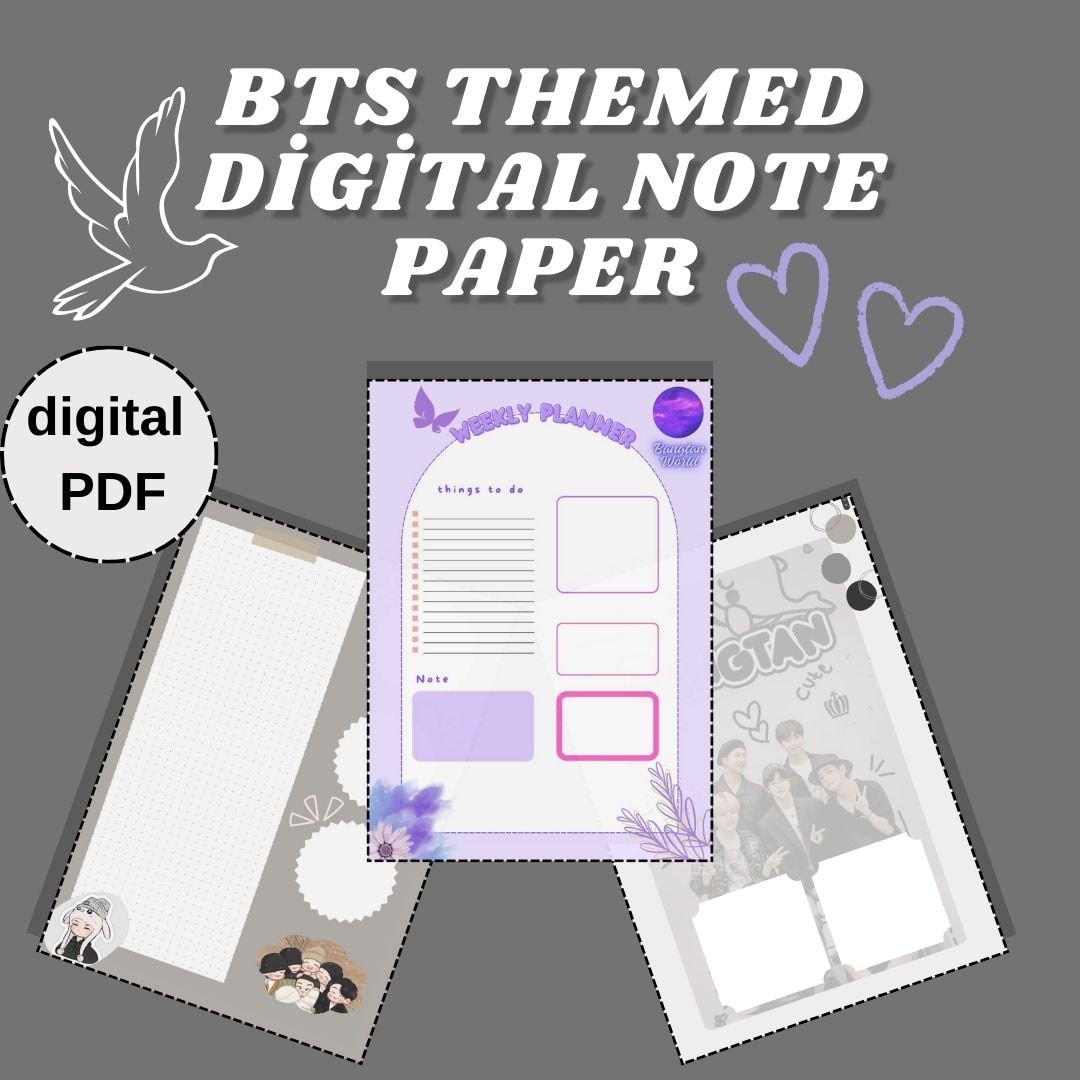 BTS Notes Daily Planner, 3 Pieces, Planner Bundle, Instant Download ...