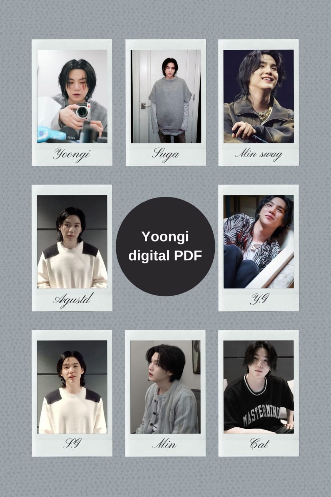 Suga 8 Digital Photocard,yoongi Photocard Pdf,bts Suga Digital Download ...