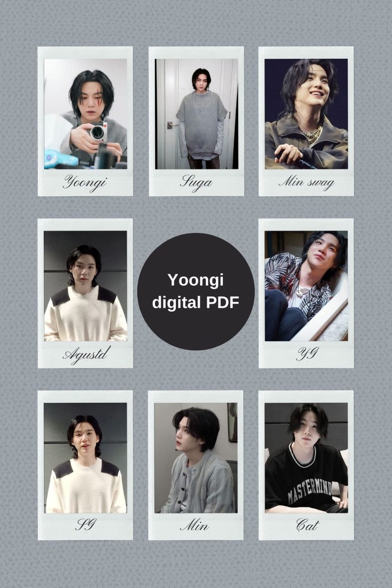 Suga 8 Digital Photocard,yoongi Photocard Pdf,bts Suga Digital Download,agustd - Etsy
