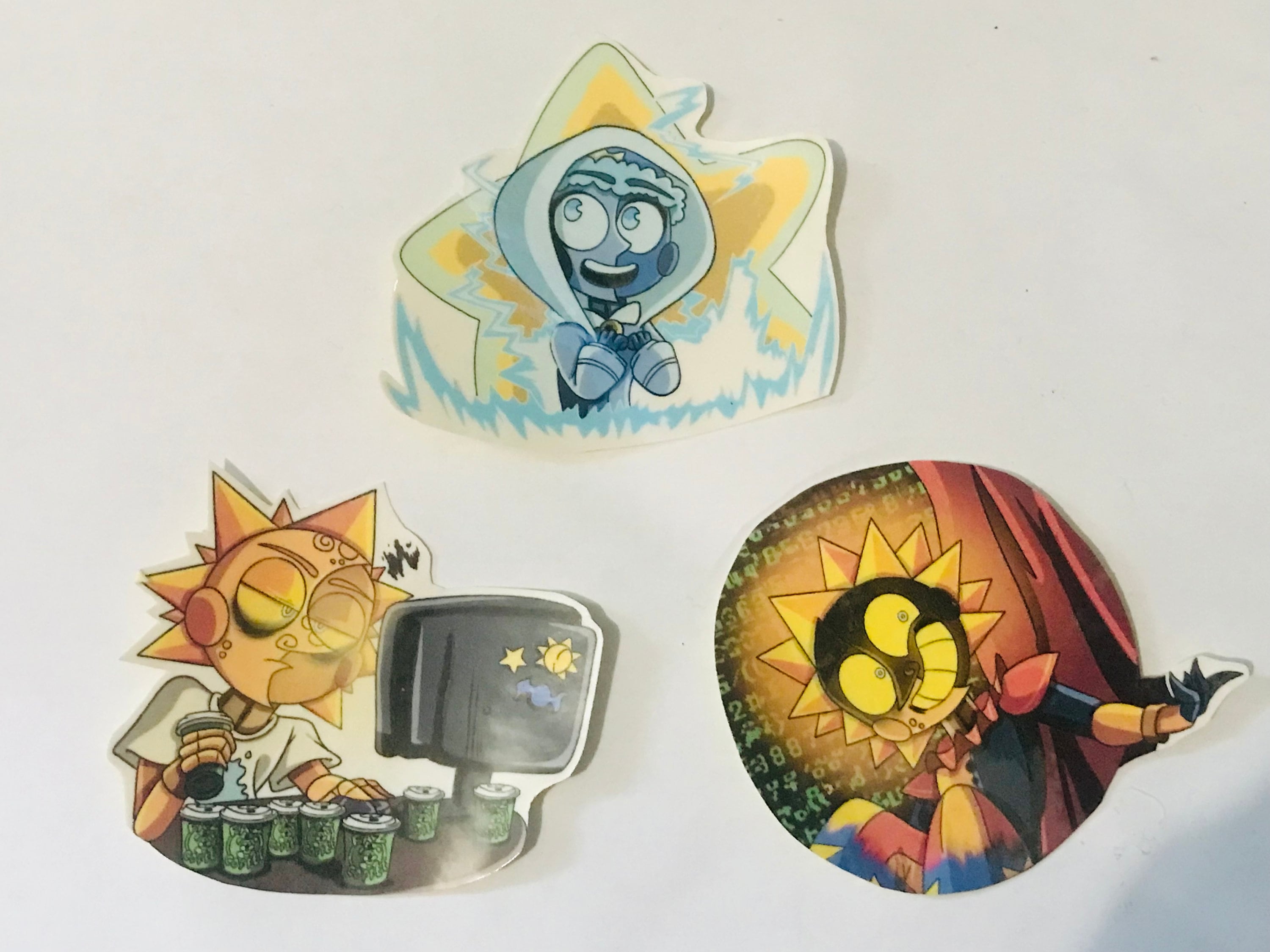 Sun and Moon Show Character Stickers - Etsy