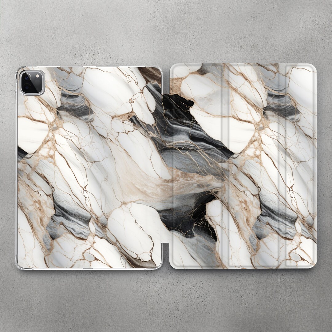 Light Grey Marble Case for Apple iPad Pro 10.5 11 12.9 / Rock Granite ...
