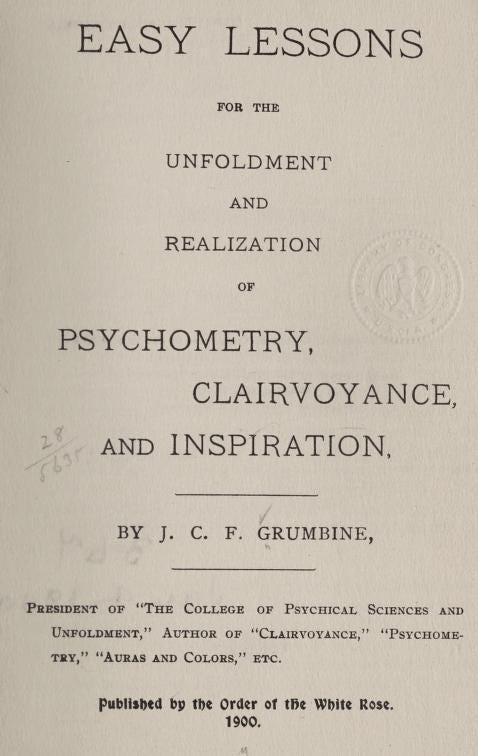 Easy Lessons in Psychometry, Clairvoyance, and Inspiration Digital ...