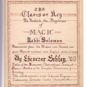 The Clavis or Key to the Magic of Solomon.pdf Instant Digital Download ...