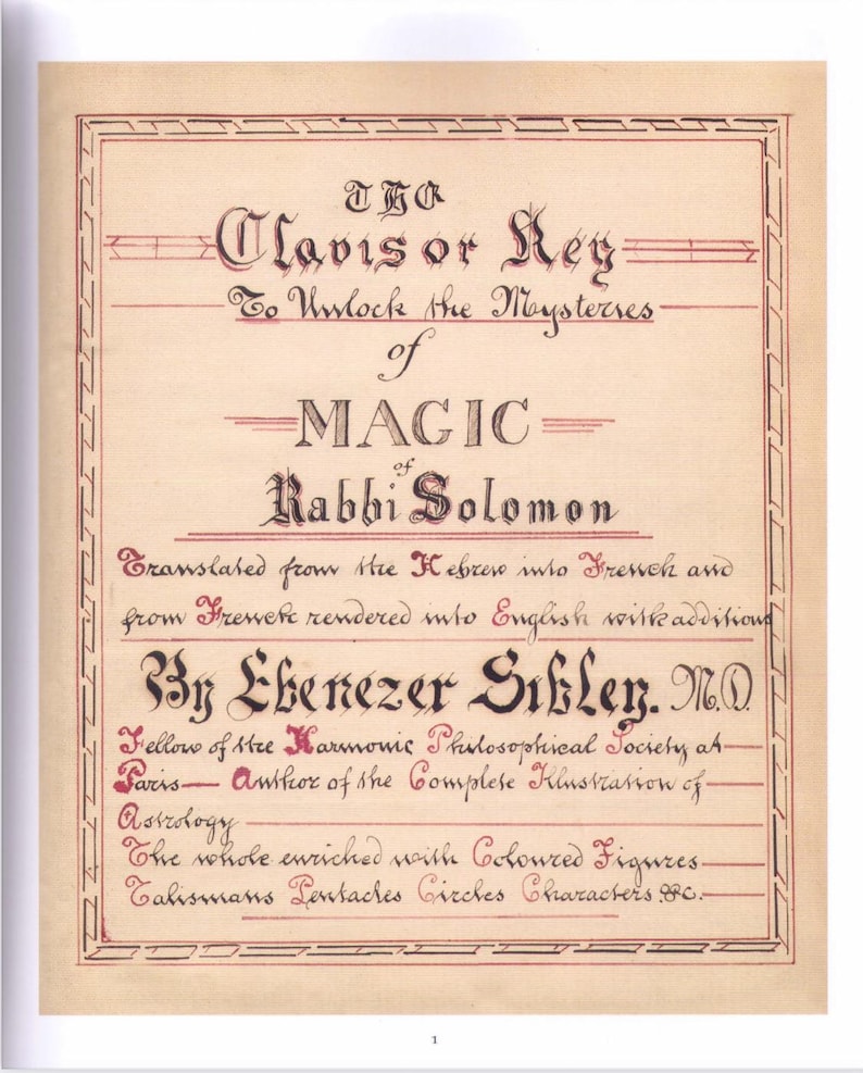 The Clavis or Key to the Magic of Solomon.pdf Instant Digital Download ...