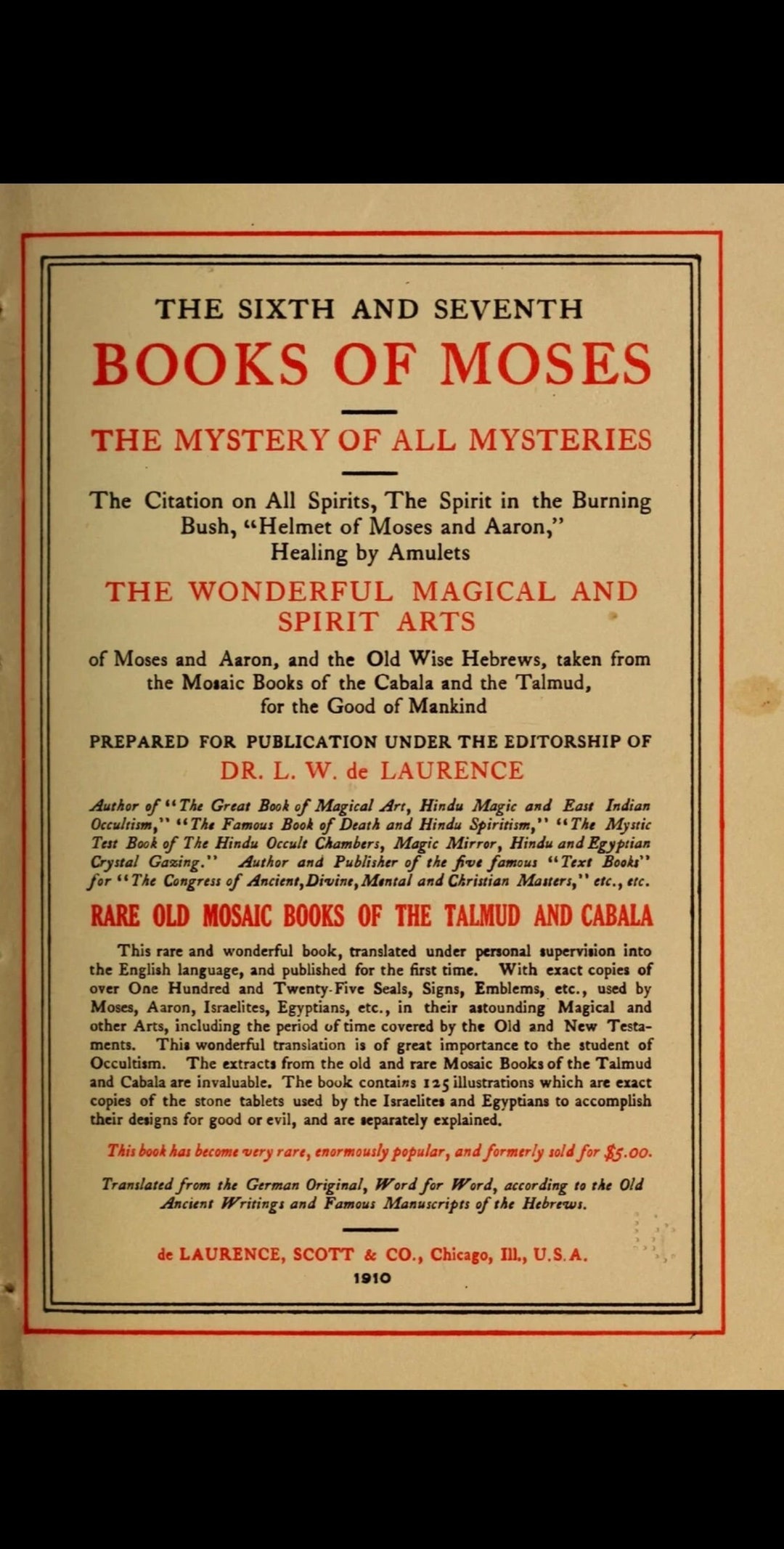 SIXTH & SEVENTH BOOK of Moses Download Books of Moses Pdf - Etsy