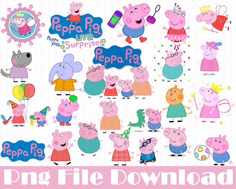 Peppa Pig Png Bundle, Peppa Pig Png Files for Cricut, Peppa Pig ...