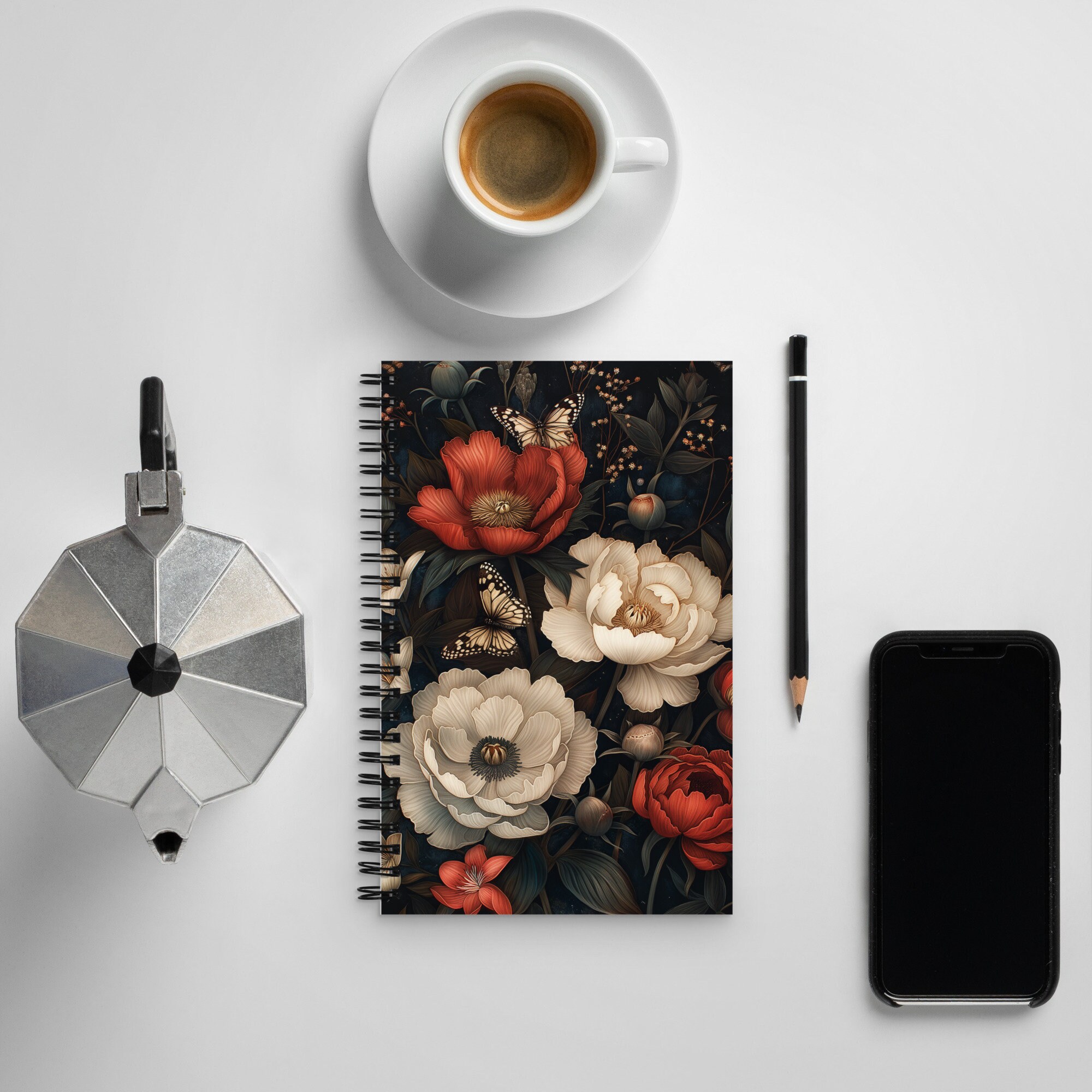 Moody Floral Dark Feminine Notebook - Etsy