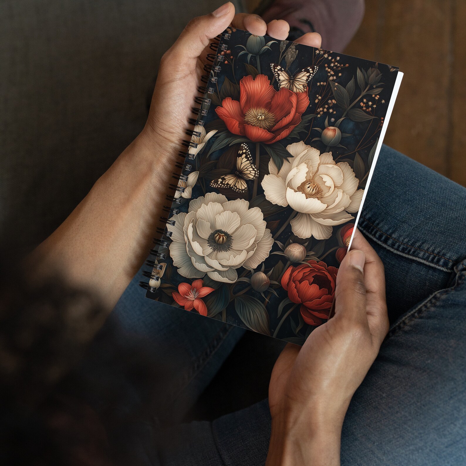 Moody Floral Dark Feminine Notebook - Etsy
