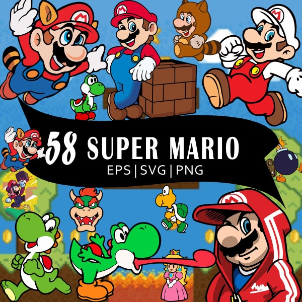 Mario Svg - Etsy