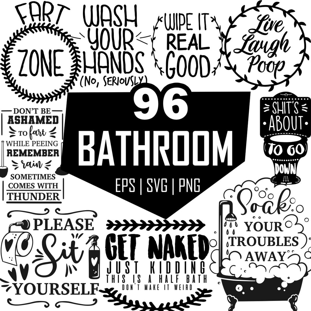Bathroom Svg Bathroom Png Bundle Bathroom Png Washroom Svg Bathroom ...
