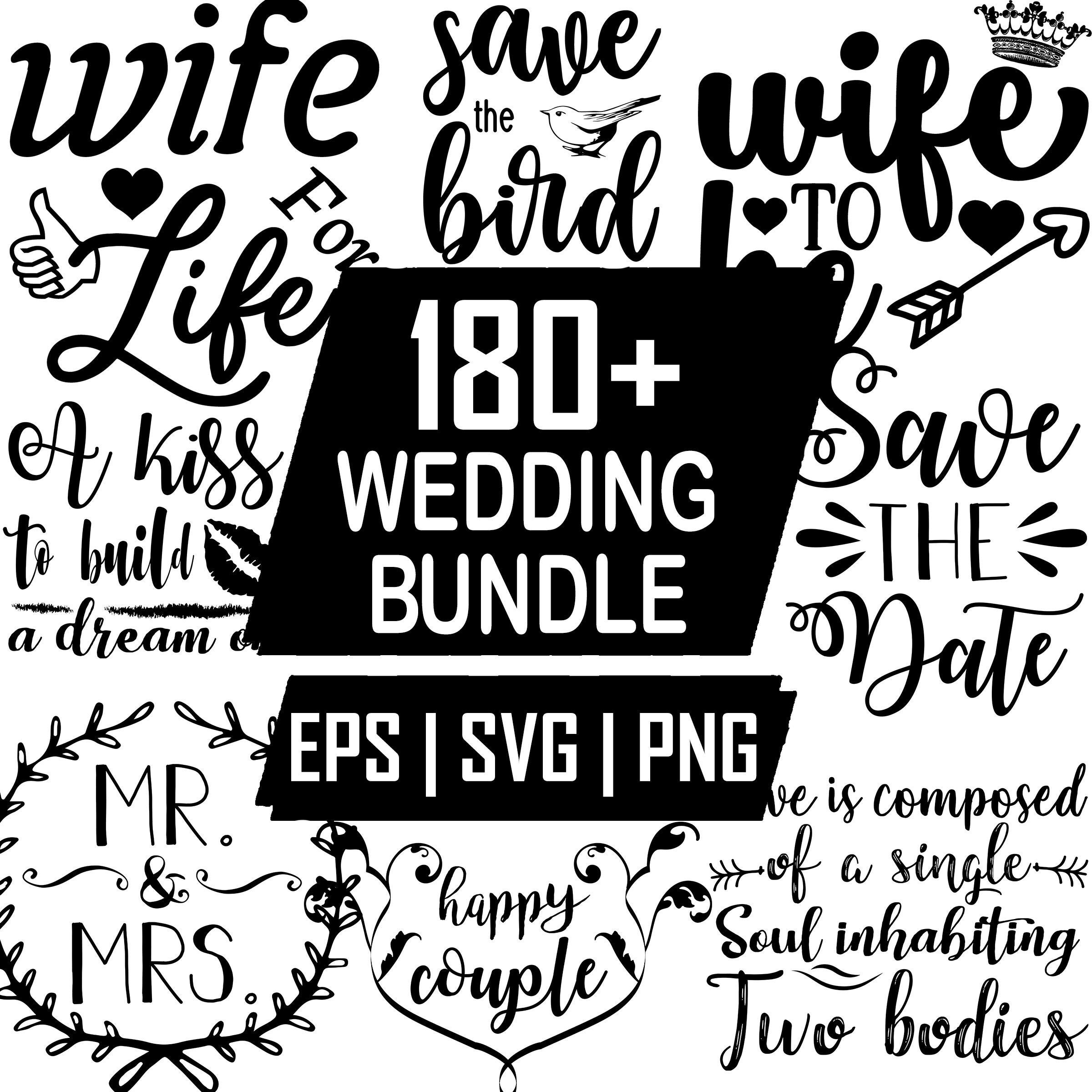Wedding SVG Bundle Wedding Png Hubby Wifey PNG Marriage Svg Wedding Svg Bundle Bride Groom Svg ...