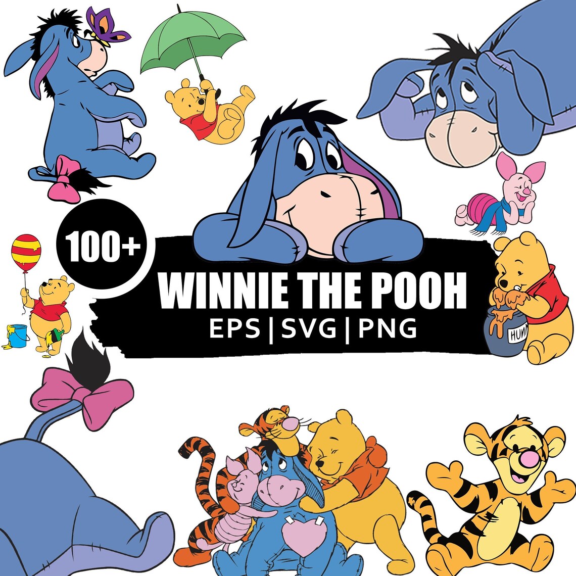 Winnie the Pooh Bundle SVG Pooh SVG Bundle Bundle Layered PNG Winnie ...