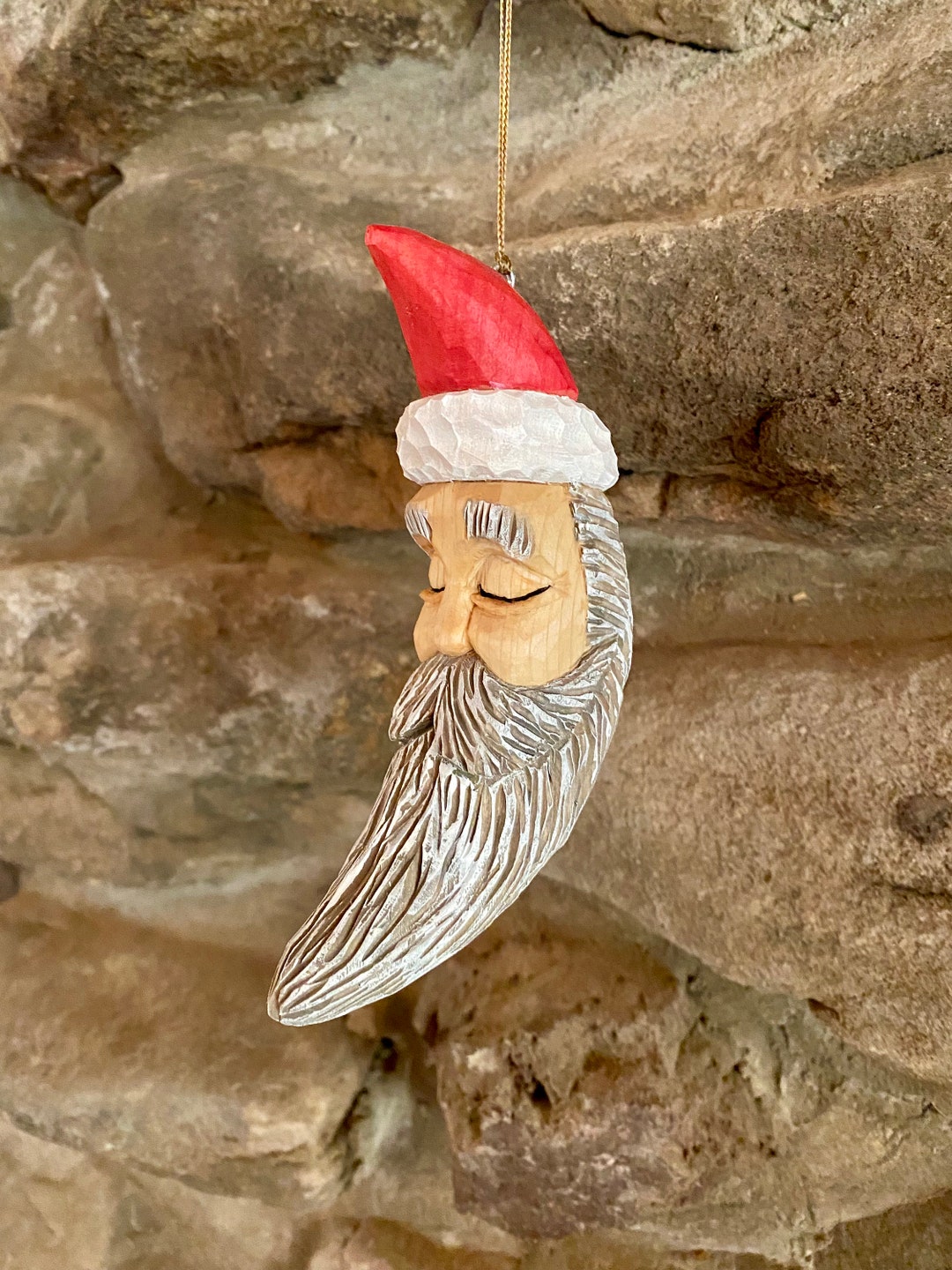 Sleeping Santa Moon Ornament - Etsy