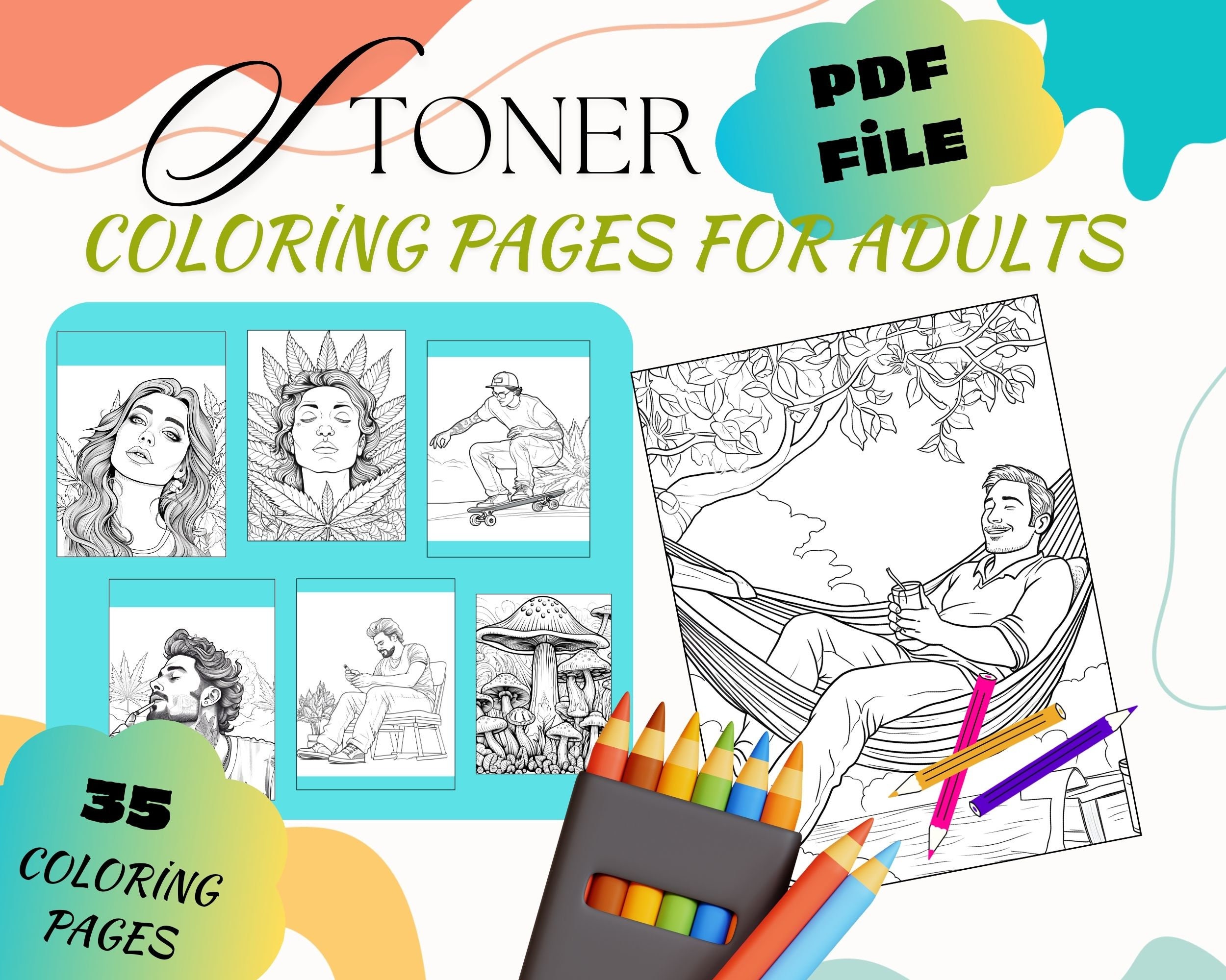 35 Printable Coloring Pages for Adults, Adult Coloring Pages and Books ...