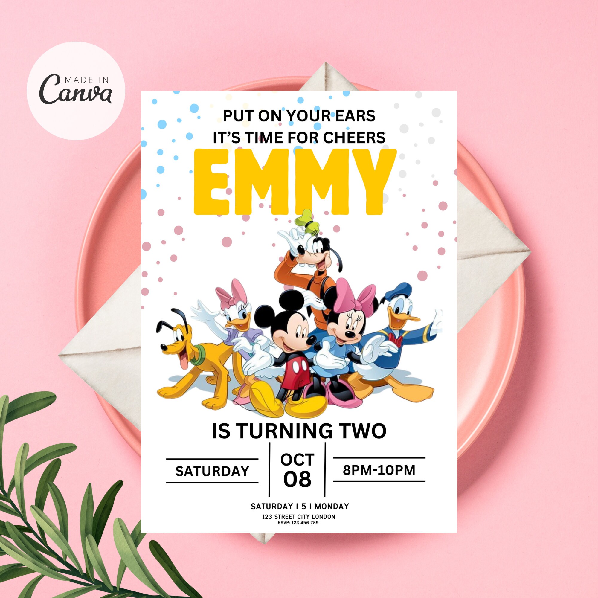 Mickey Mouse Invitation, Mickey Mouse Birthday Invitation, Mickey Party ...