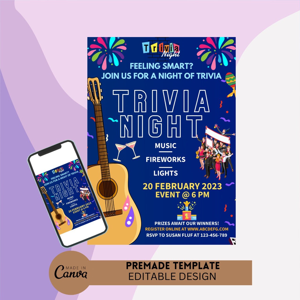 Trivia Night Invitation, Game Party Invite, Trivia Night Birthday ...