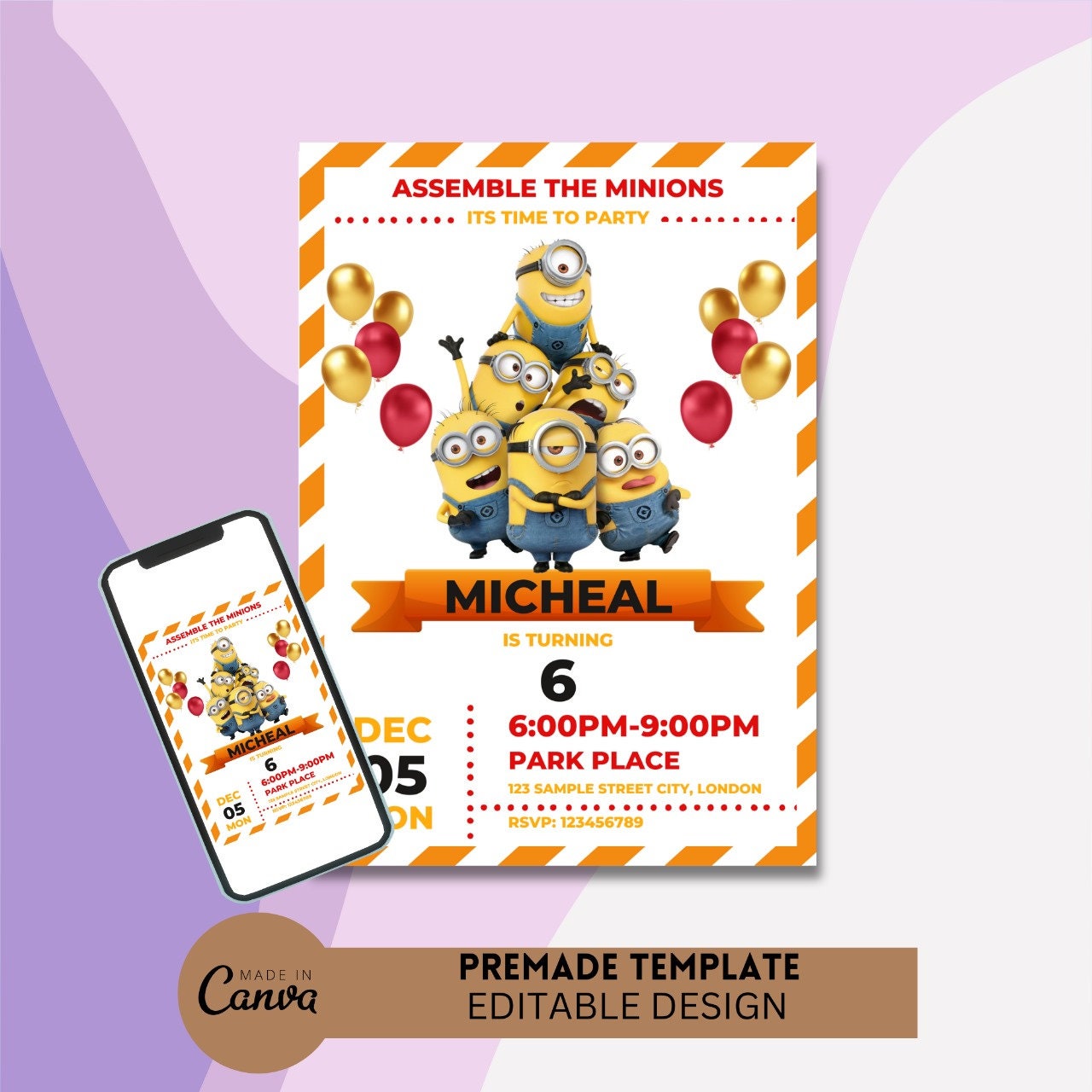 Minion Invitation, Minion Birthday Invitation, Minions Invite, Digital ...