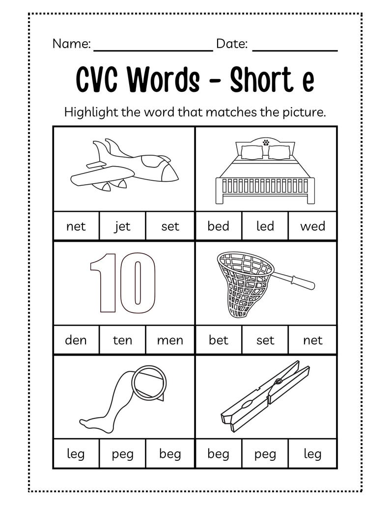 CVC Words - 74-pages Printable Worksheets for Pre-k & Kindergarten ...