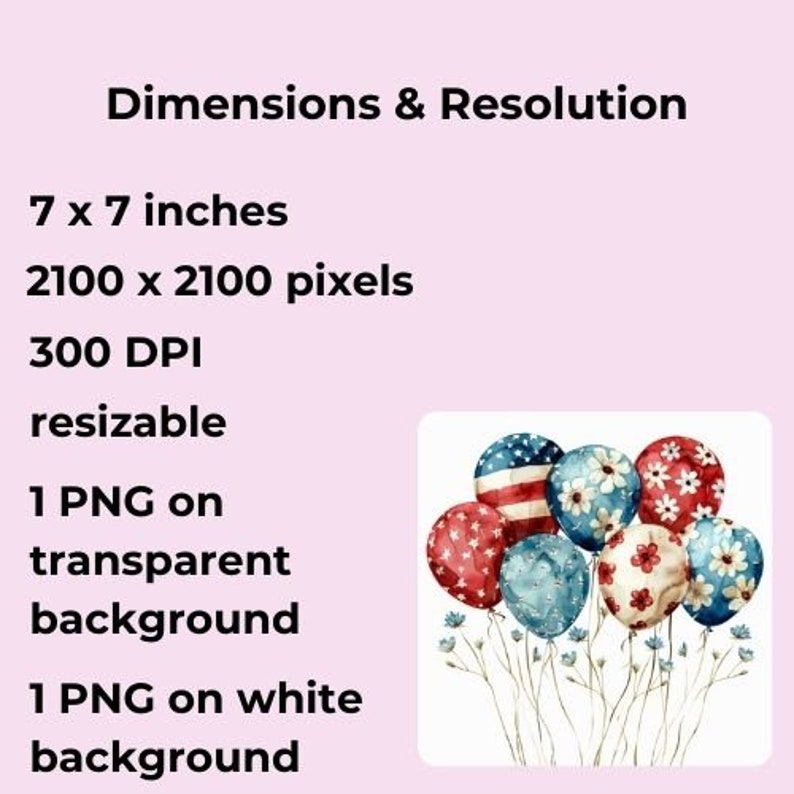 4th of July Balloons Clipart, American Flag Balloons Clipart, Printable ...