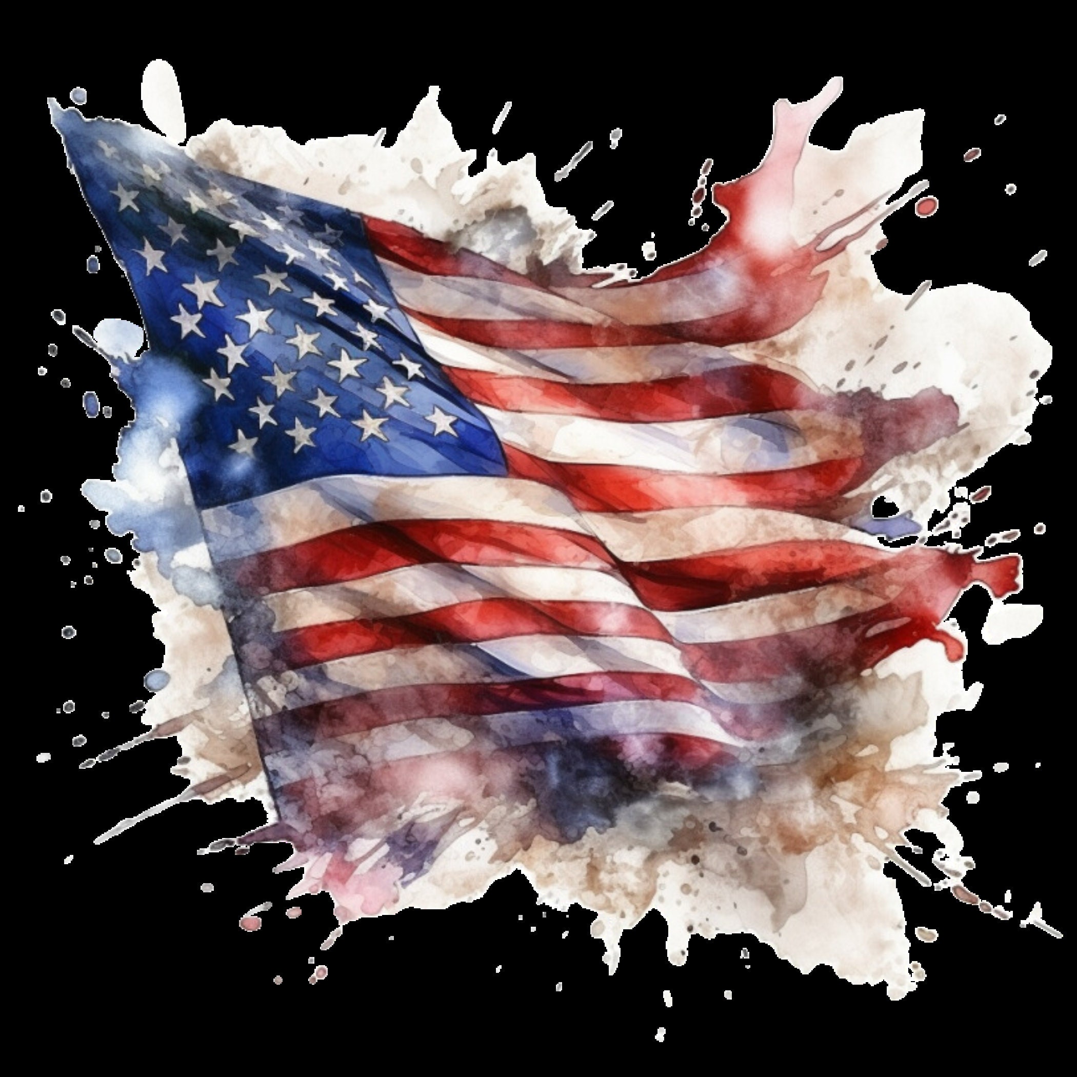 USA Flag Clipart, Watercolor American Flag, Printable Clipart, July 4 ...