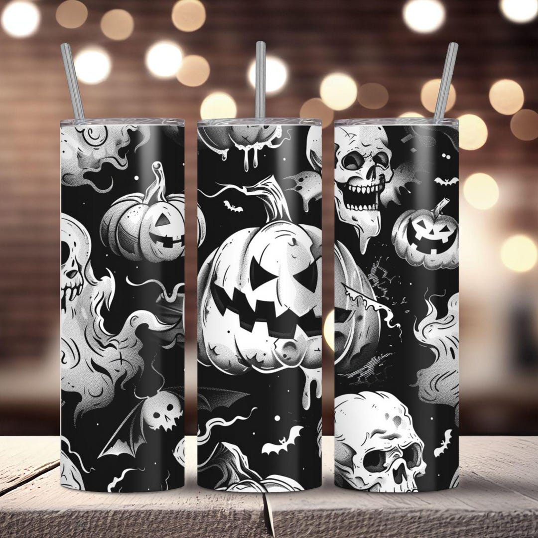 Halloween Tumbler Wrap, Spooky PNG, 20 Oz Halloween Sublimation Tumbler ...