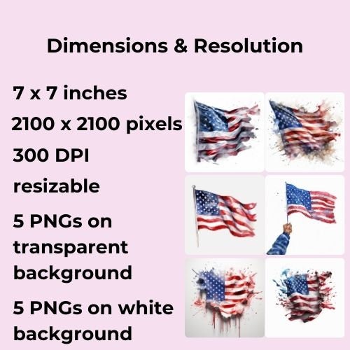 USA Flag Clipart, Watercolor American Flag, Printable Clipart, July 4 ...