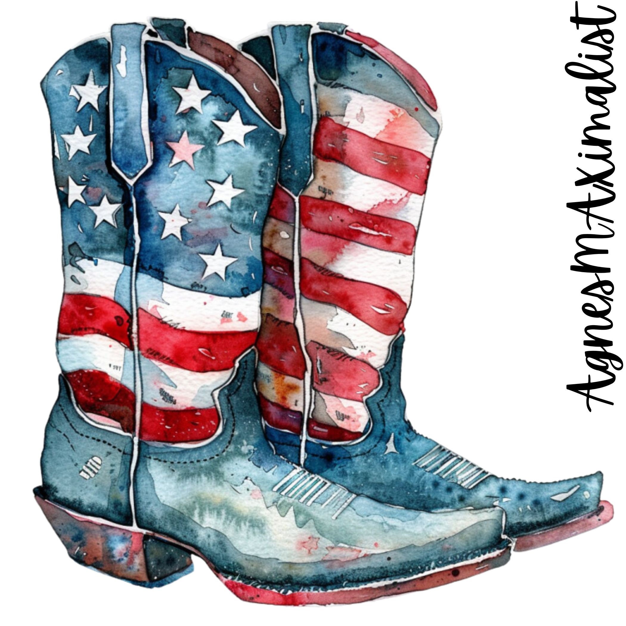 Western Cowboy Boots Clipart, Watercolor Cowboy Boots PNG, Western ...