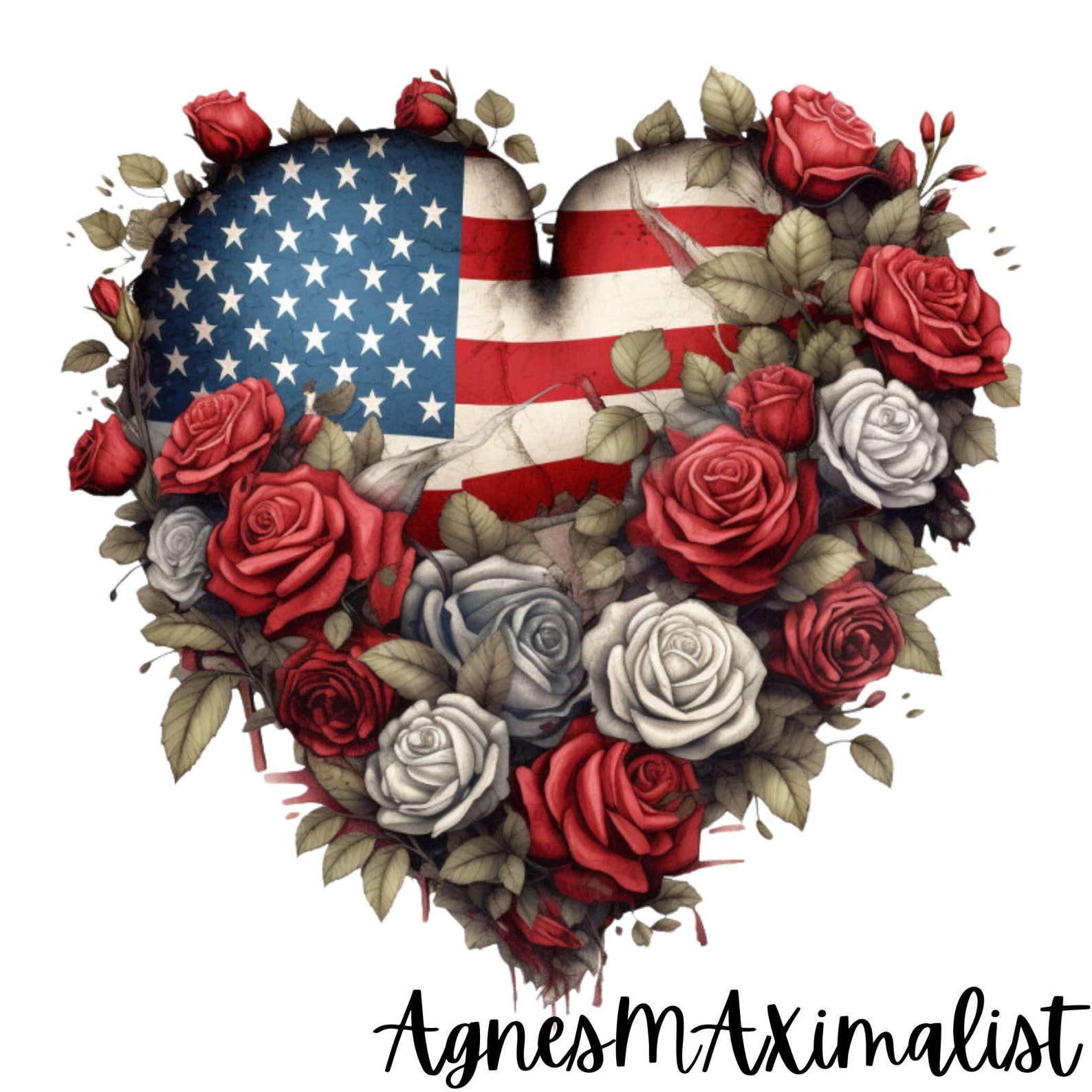 USA Flag Clipart, Heart Shaped USA Flag, American Flag Clipart ...
