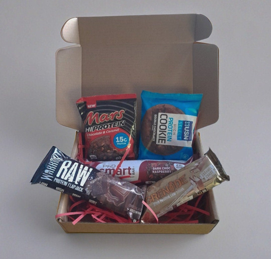 Protein Bar Snack Box, Protein Gift Box, Birthday Gift Protein Hamper ...