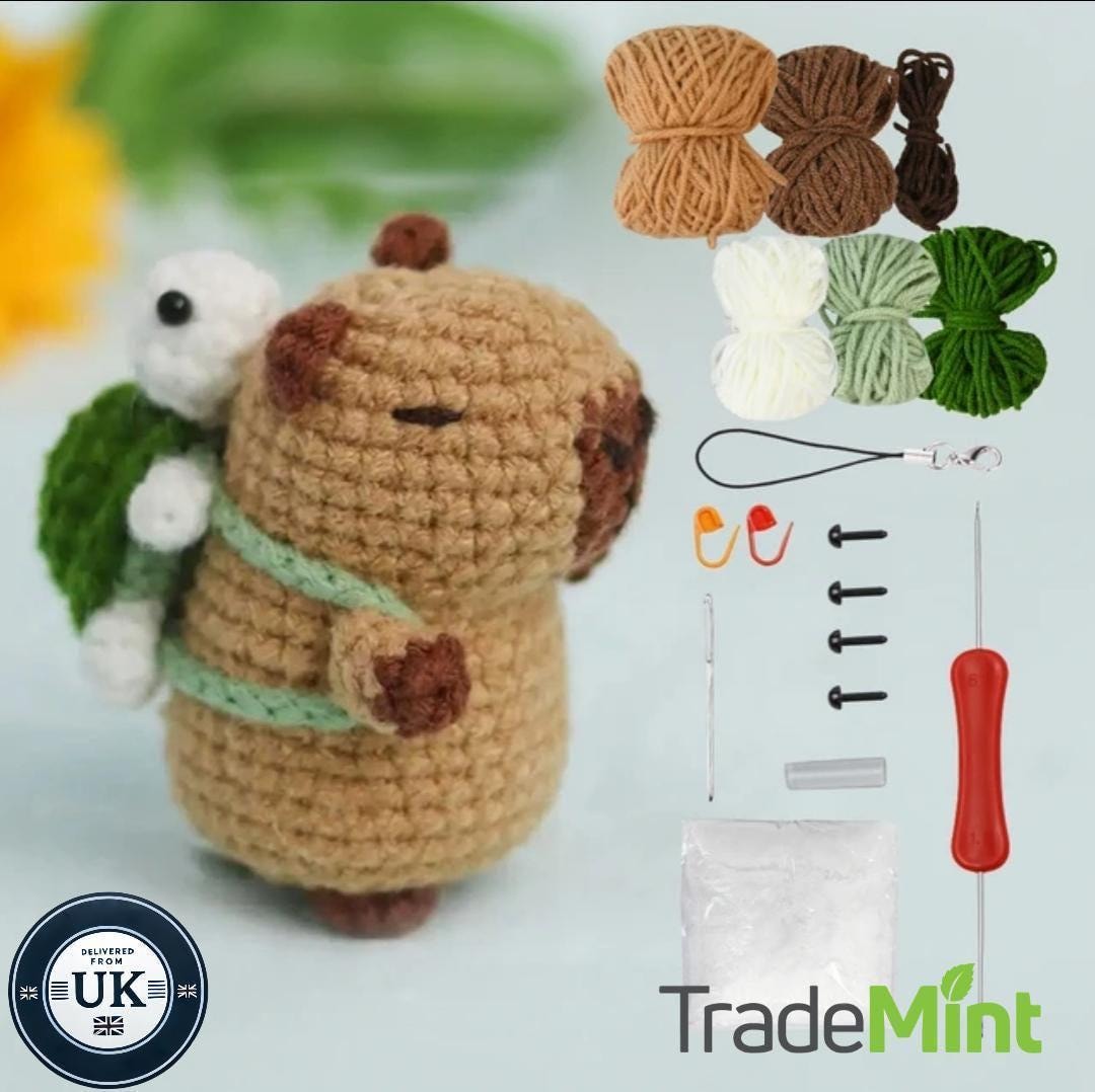 Capybara Crochet Kit | Cute Animal Crochet Starter Set | Diy Craft Kit ...