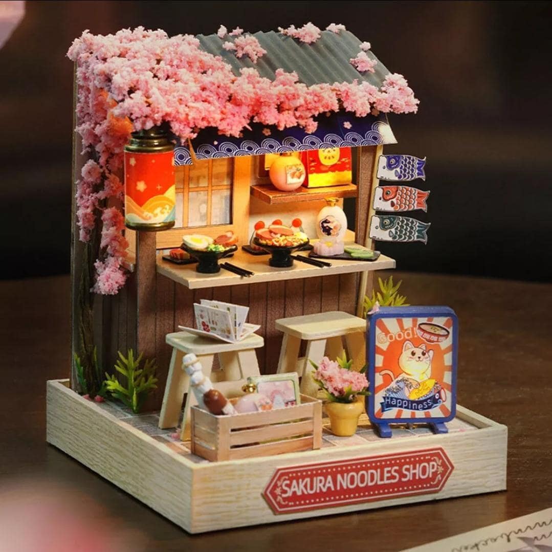 Sakura Noodles Shop Miniature Dollhouse Diy Kit | Cosy Corner Diorama ...