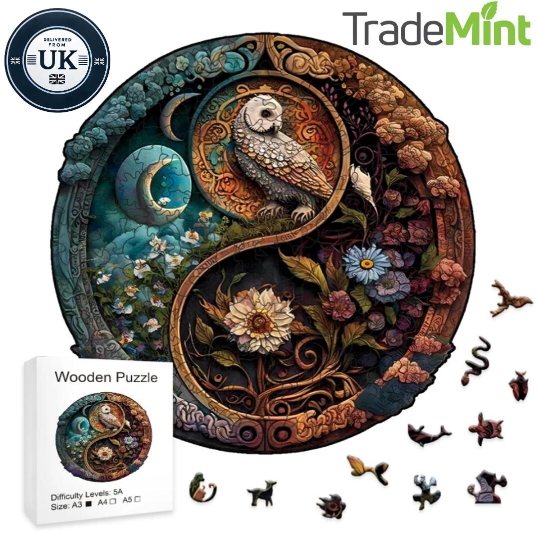 Wise Owl 3D Wooden Puzzle A3, A4, A5 Sizes Creative Gift for Puzzle ...
