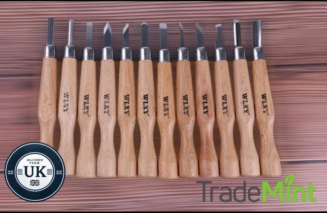 12-piece Wood Carving Chisel Set: SK7 Carbon Steel, Beech Handles - Etsy