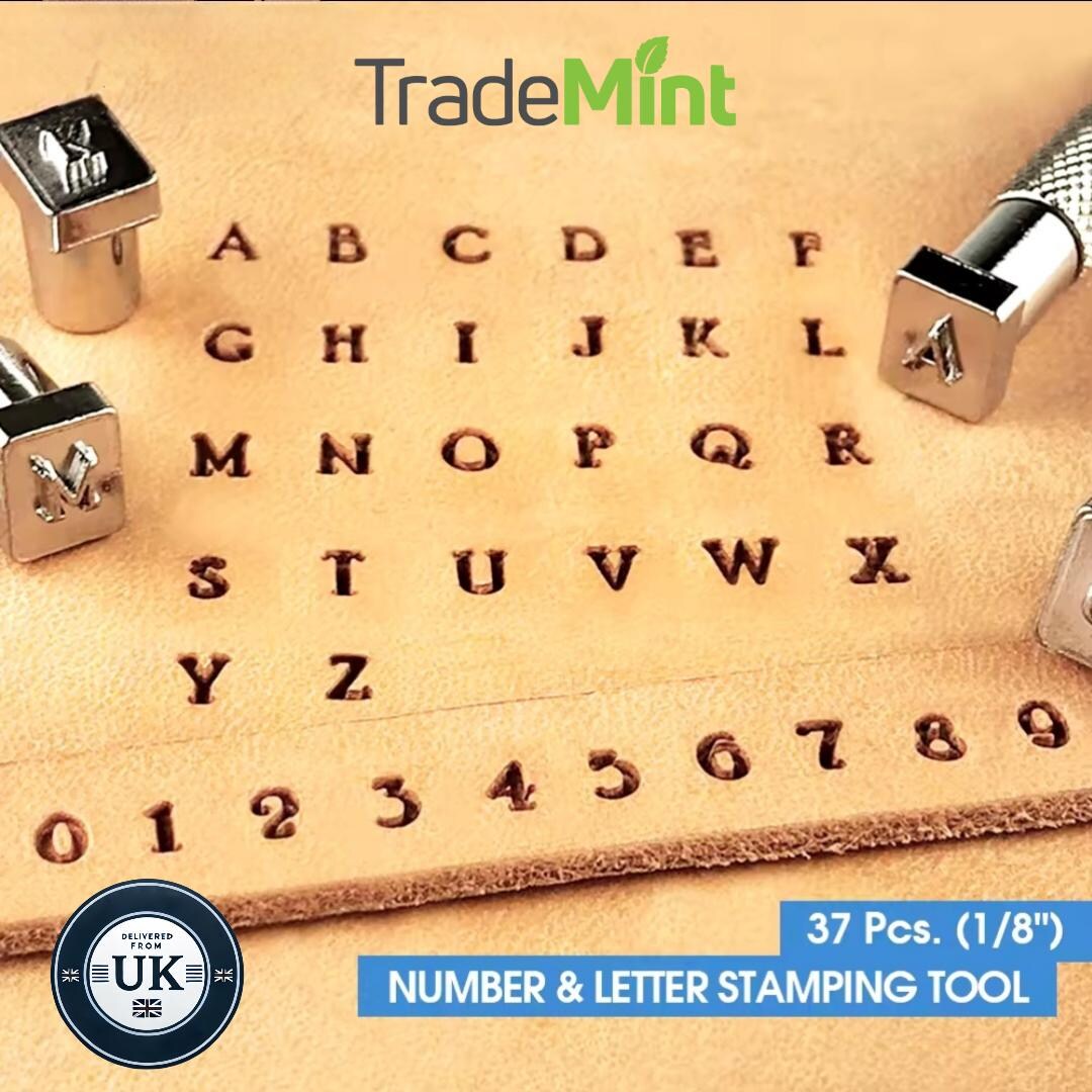37-piece Leather Stamping Tool Set | Alphabet and Number Stamps for ...
