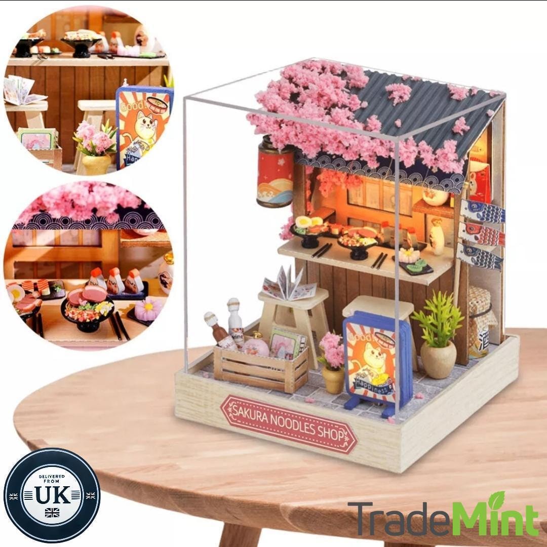Sakura Noodles Shop Miniature Dollhouse Diy Kit | Cosy Corner Diorama ...