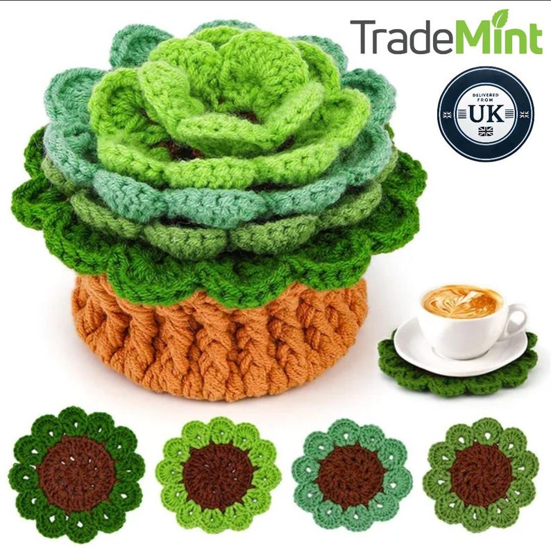 DIY Crochet Coaster Kit for Beginners | Easy Yarn Craft Gift Set With ...