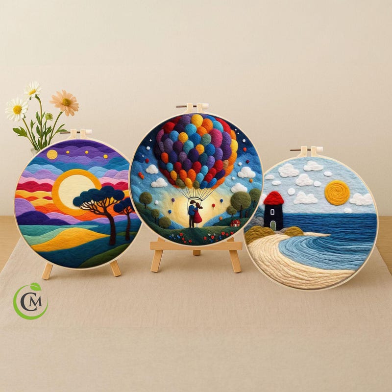 Needle Wool Hoop Art - Etsy UK