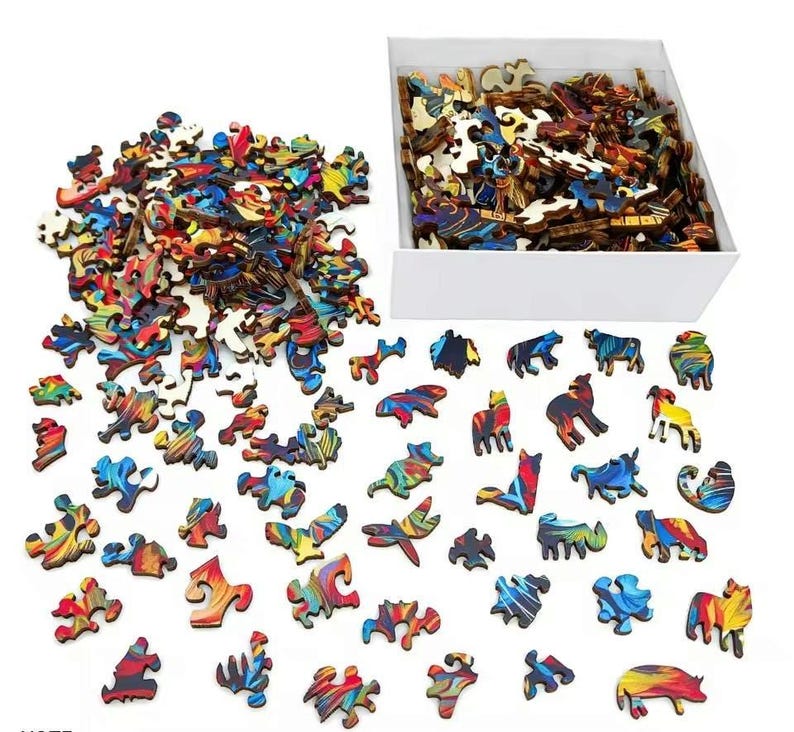 Cat Wooden Puzzle | Unique Shaped Jigsaw | Brain Teaser Gift for Cat ...