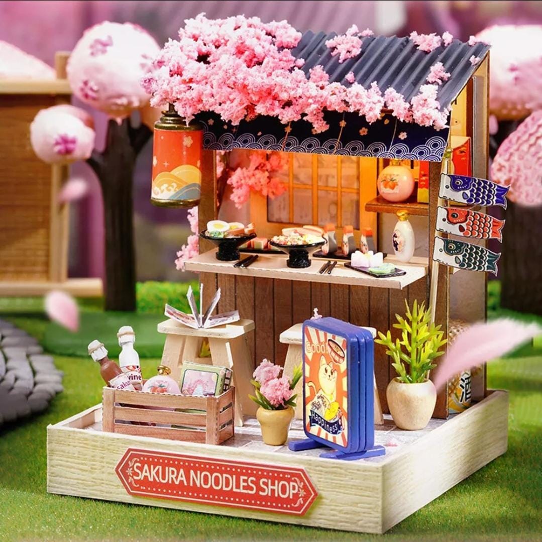 Sakura Noodles Shop Miniature Dollhouse Diy Kit | Cosy Corner Diorama ...