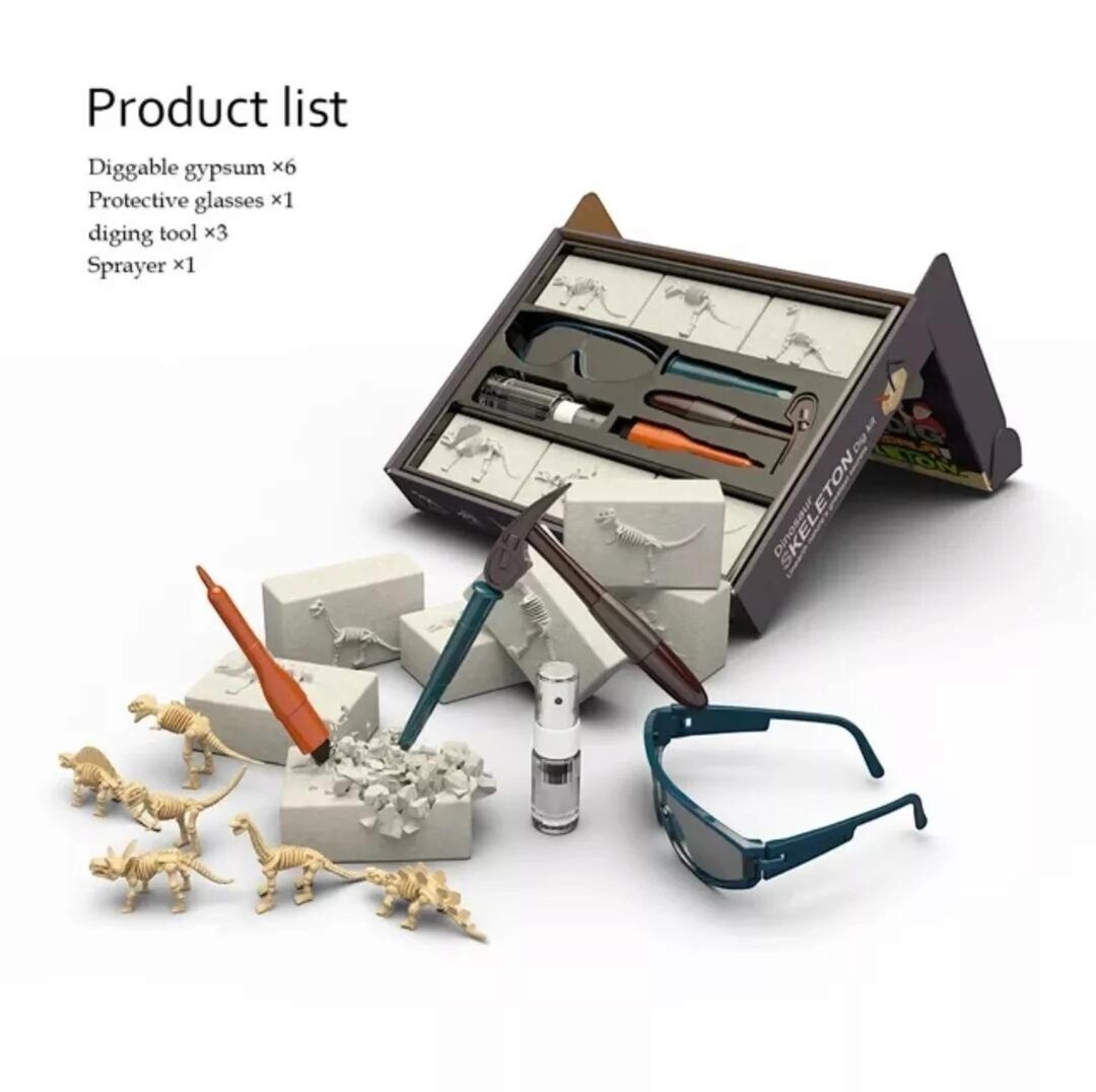 Dinosaur Fossil Dig Kit | STEM Science Gift for Kids 8+ | Real Fossil ...