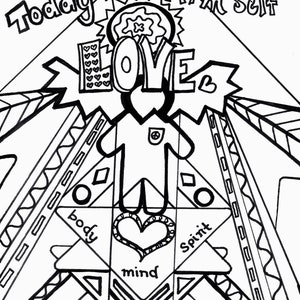 Self Care Coloring Page - Affirmations - Today I Affirm Self Love ...