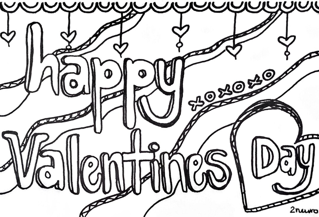 Valentine's Day Card and 3 Coloring Page Printables - "i Love You to ...