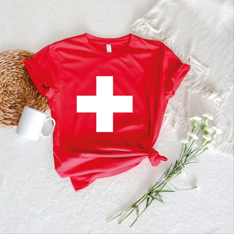 Swiss Cross Graphic Tee - Etsy