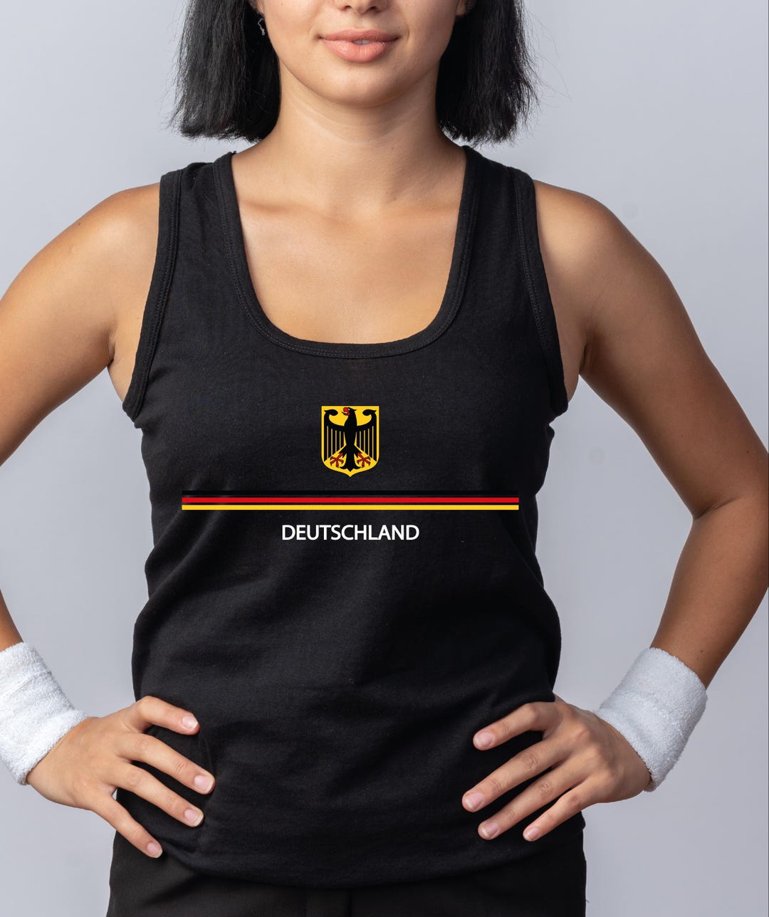 Deutschland Germany Flag Coat of Arms Eagle Tank Top, German Heart Flag ...