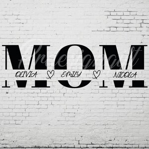 Custom Mom Svg and Png With Kids Names, Personalized Mom Png, Mother's ...