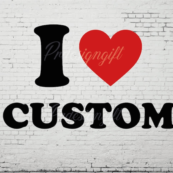 Custom Text Heart Sticker - Etsy