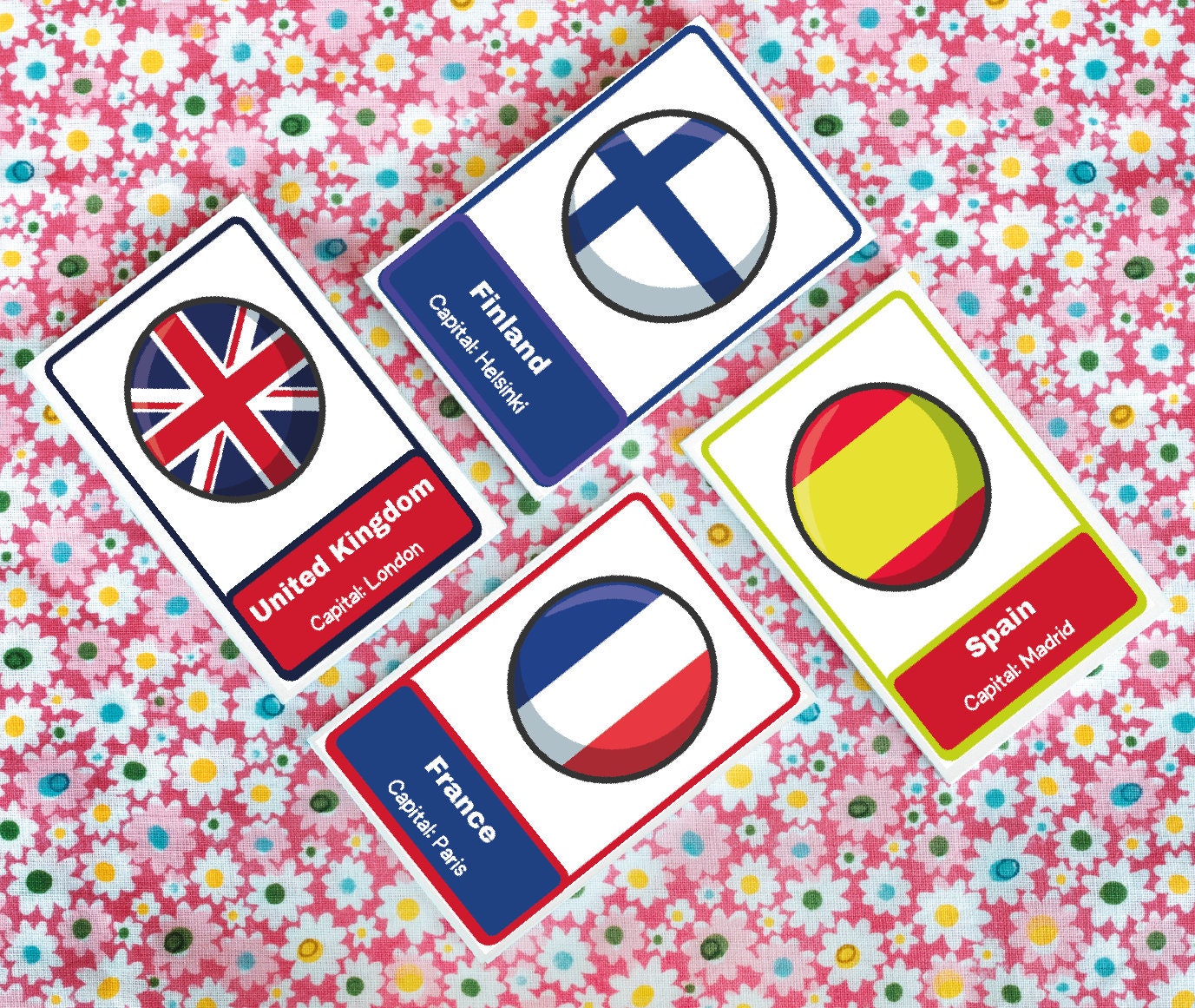 16 World Country Flags Flash Cards, Flags of Nations Pdf Instant ...