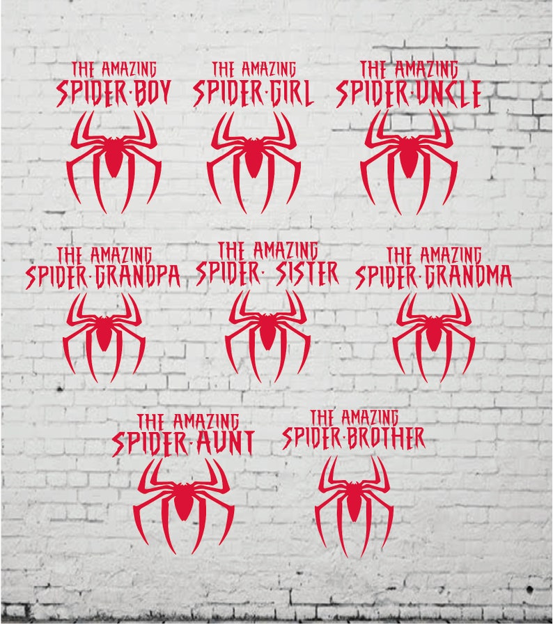 Spider Family Bundle Svg and Png , 8 Family Spider Design PNG and Svg ...