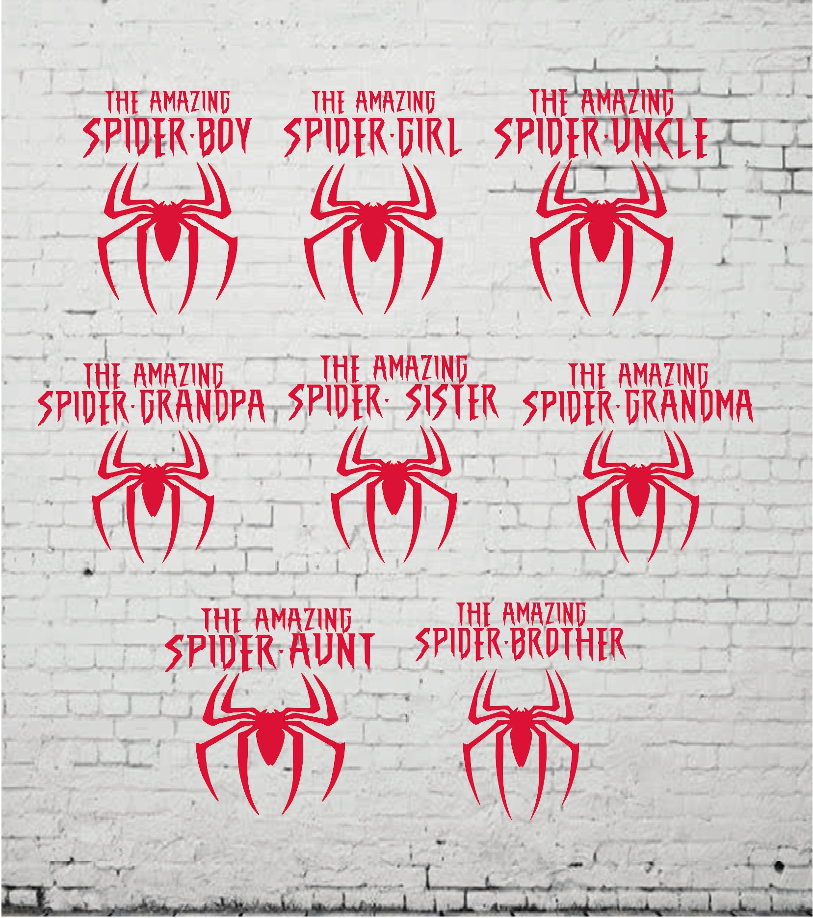 Spider Family Bundle Svg and Png , 8 Family Spider Design PNG and Svg ...