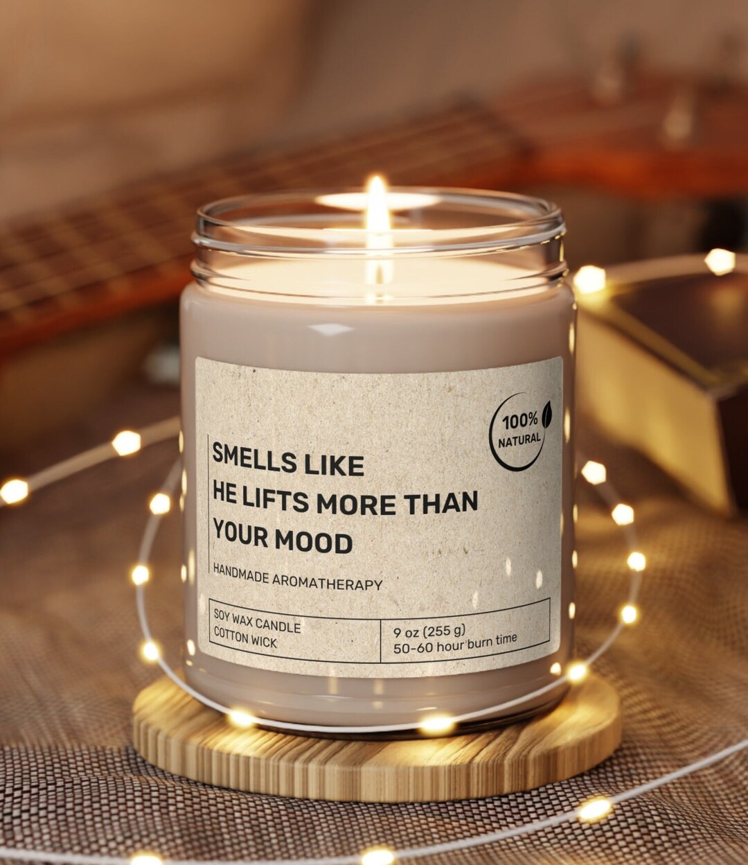 He Lifts More Than Your Mood Handmade Scented Soy Wax Candle 9oz Funny ...